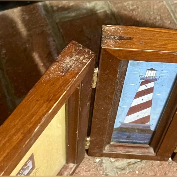 Accents | Warren Kimble Lighthouse Trifold Picture Frame By Fetco Holds ...